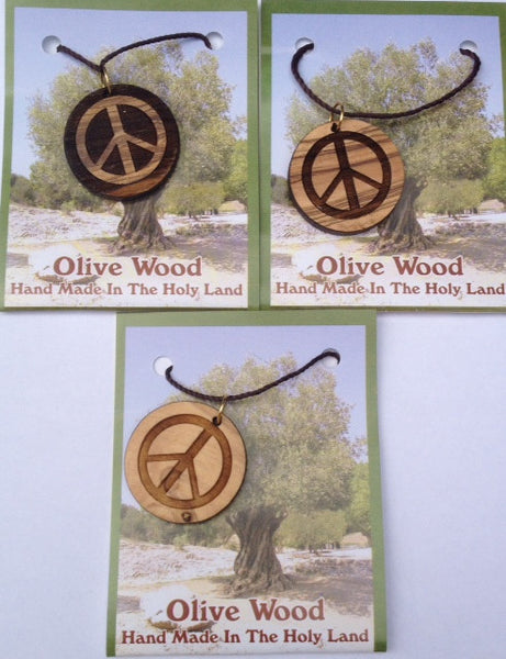 Olive Wood Cross Pendant - Peace Symbol | Mimosura Jewellery for Kids